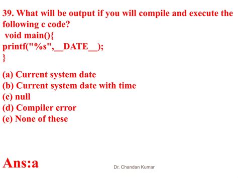 Technical Questions For Interview C Programming Ppt