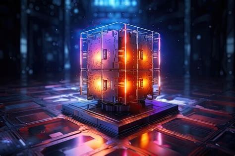 Premium Ai Image Quantum Computer Qubit Network Ultra Modern Computer Technologies
