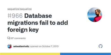 database migrations fail to add foreign key · issue 966 · sequelize
