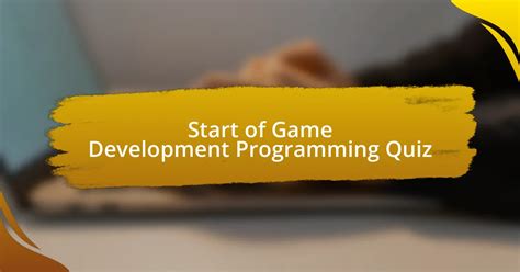 Game Development Programming Quiz Sg