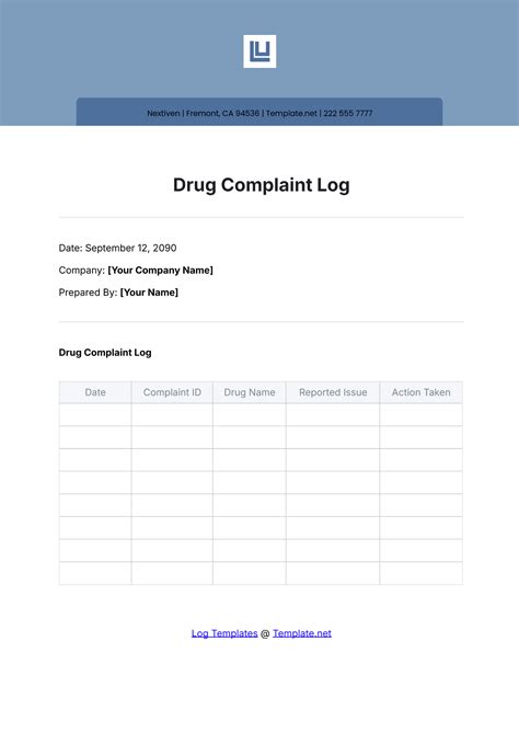 Free Complaint Log Templates Editable And Printable