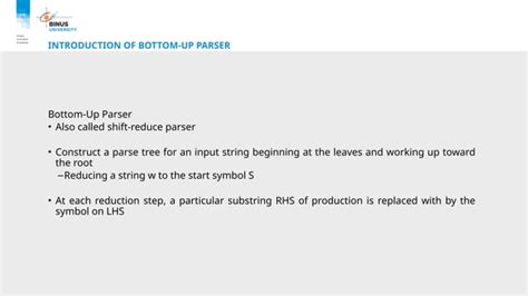 Bottom Up Parsingncompilationtechnicspptx