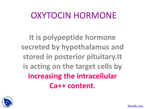Oxytocin Hormone Function