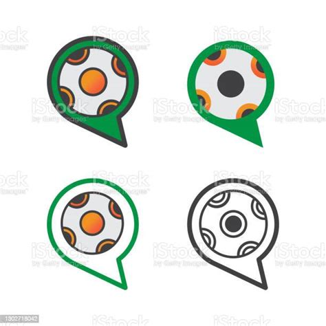 축구 공 Ilustration 디자인과 채팅 흰색 배경에 고립 된 축구 공 아이콘과 채팅 준비 된 사용 벡터 경기장에 대한 스톡