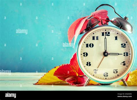 Daylight Saving Time Concept Dst Fall Back In Autumn A Vintage Alarm