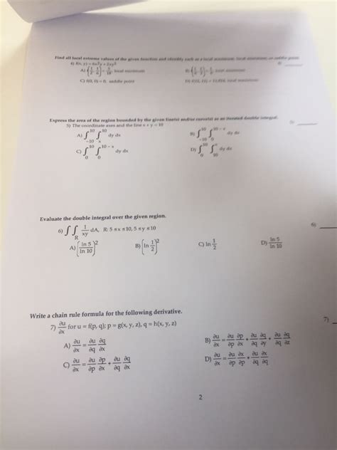 Solved Find All Local Extreme Values Of The Given Function