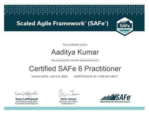 Aaditya Kumar On Linkedin Agile Safe6 Scaledagileframework