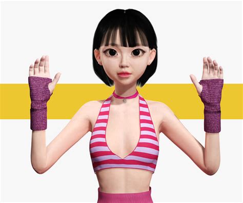 Artstation Naked Girl Asian Woman Realtime Japanese Korean Female 3d