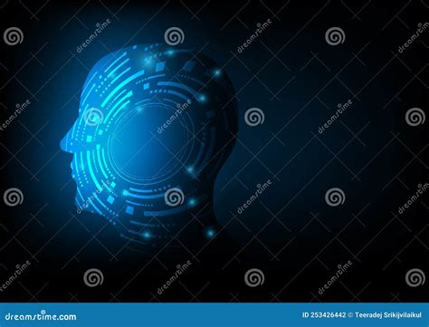 Abstract Human Head And Technology Background Stock Illustration