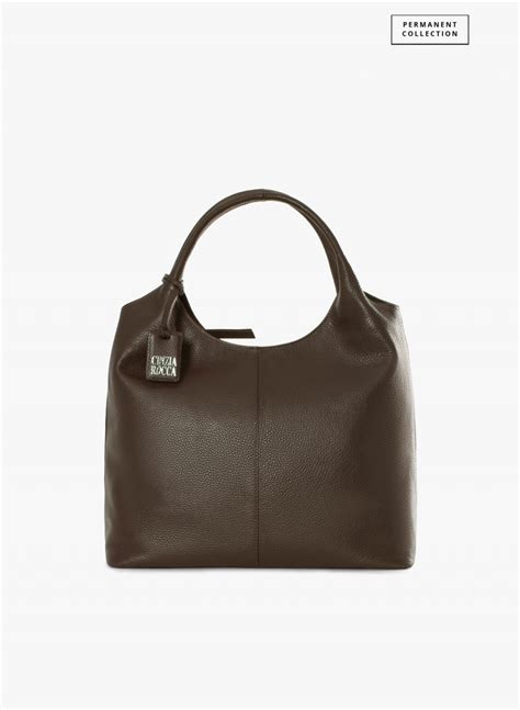 Maxi Brown Genuine Leather Shoulder Bag Cinzia Rocca