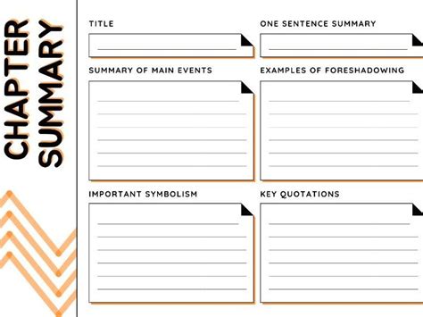 Free Printable Chapter Summary Template