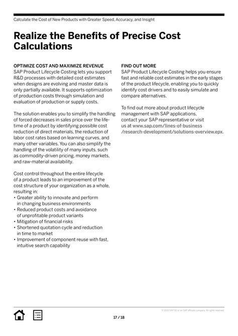 Sap Product Lifecycle Costing Solution In Detail PDF Computing Technology Computing