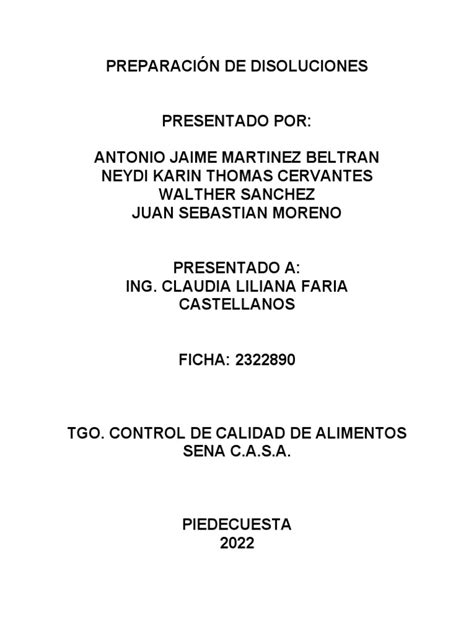 Preparación De Disoluciones Ajmb Pdf Ciencias Fisicas Química