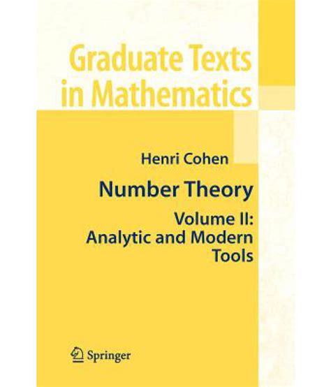 Number Theory Volume Ii Analytic And Modern Tools Buy Number Theory