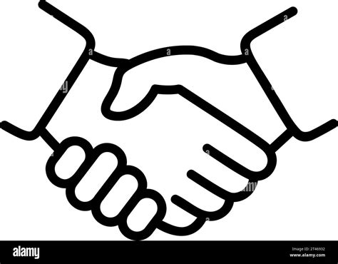Linear Vector Icon Of Handshake Of Two Hands As Concept Of Trust