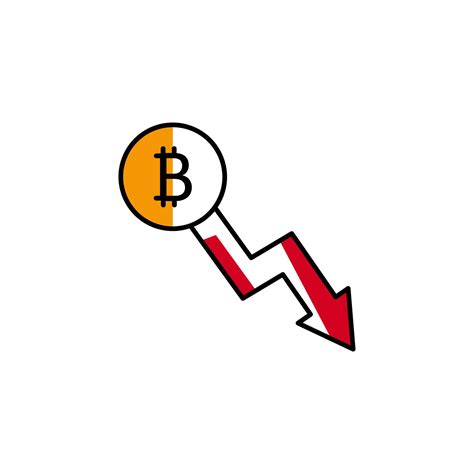 Bitcoin Arrow Down Cryptocurrency Vector Icon Illustration 23200167