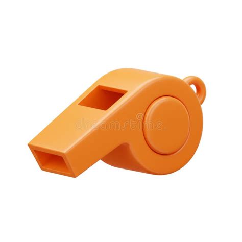 Orange Plastic Whistle On White Background Stock Illustration