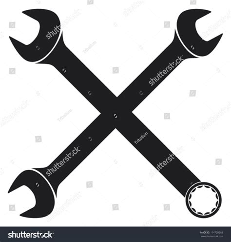 Crossed Wrenches Spanner Stock Vector Illustration 114720283