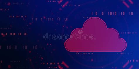 Digital Cloud Computing Concept Background Cyber Technology Internet Data Storage Server