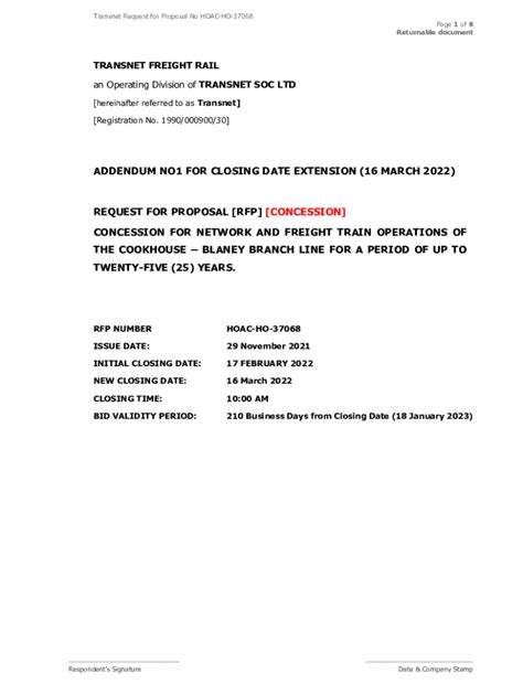 Fillable Online Addendum No1 For Closing Date Extension 16 Fax