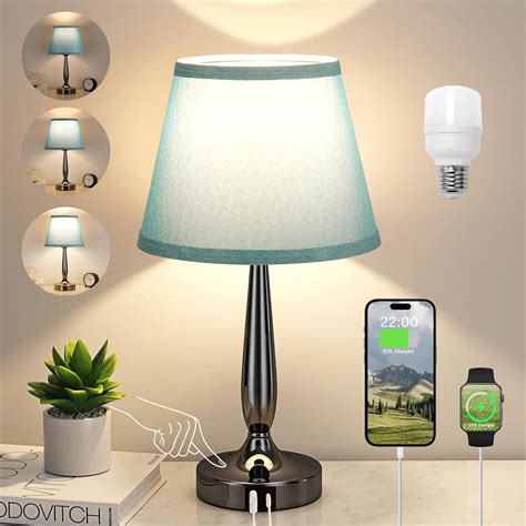 Touch Bedside Lamp For Bedroom With Usb C Port Small Touch Table Lamp