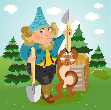 Grappige Tuinman Met Schop Vector Illustratie Illustration Of Tekening