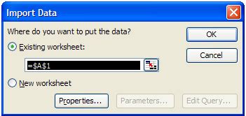 Using Excel To Import Data From The Internet
