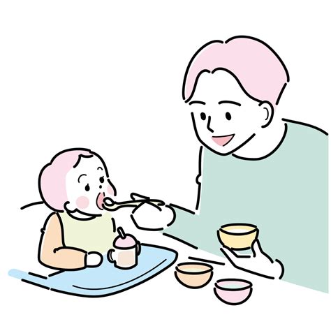 お父さん（離乳食） のイラスト フリーイラスト素材 Sketchdays