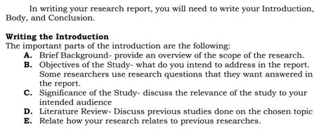 In Writing Your Research Report You Will Need StudyX