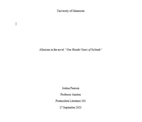 Mla Research Paper Format Guide With Examples