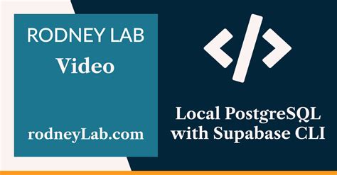Create Local Postgresql Databases Using Supabase Cli Rodney Lab