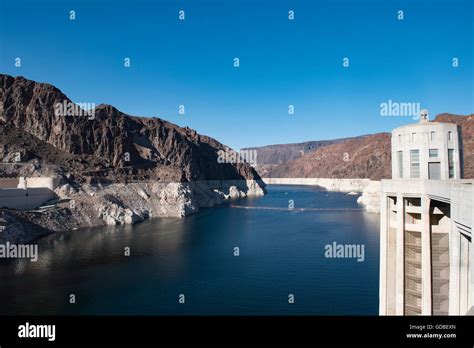 Lake Mead At Hoover Dam Note Low Water Level Image Taken April 2016