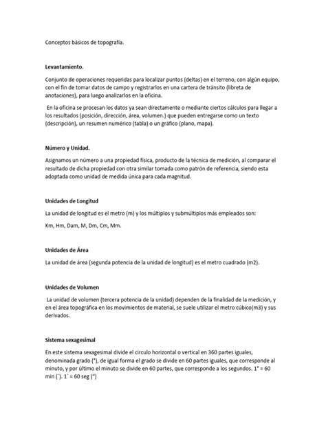 Conceptos Básicos De Topografía Pdf