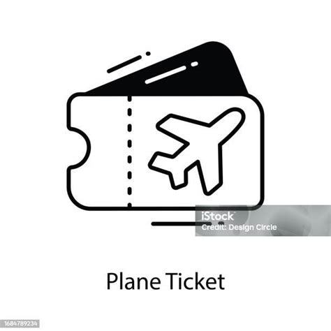 Billet Davion Doodle Icône Illustration De Conception Symbole De Voyage