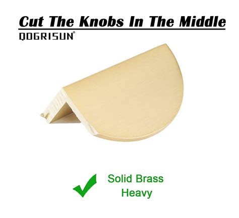 Buy Qogrisun 5 Pack Solid Brass Half Moon Cabinet Pulls Gold Drawer