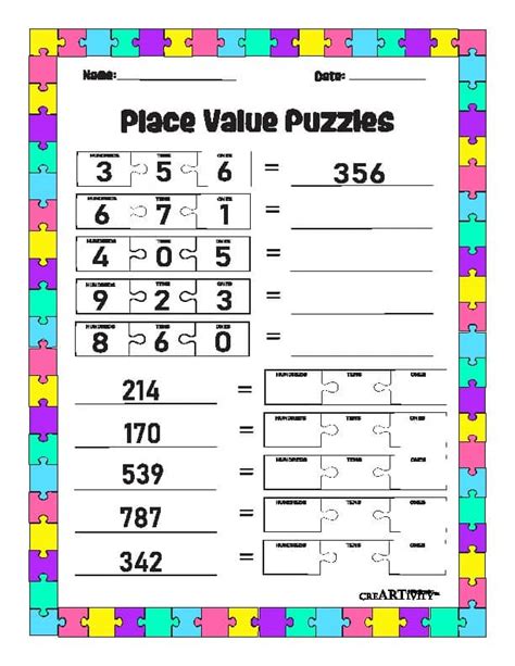 Place Value Puzzles By Creartivity In The Classroom Tpt