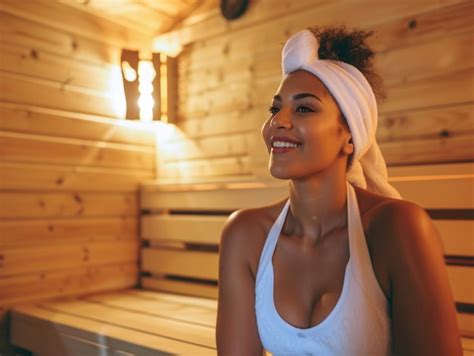 Premium Photo Beautiful Young Woman In Sauna Relaxing Atmosphere