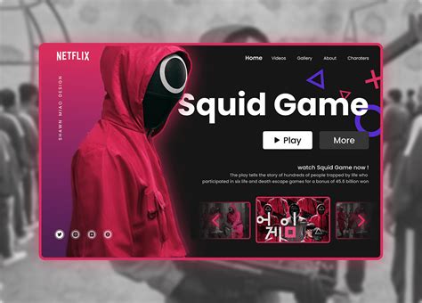 Landing Page Design Squid Game UI Behance