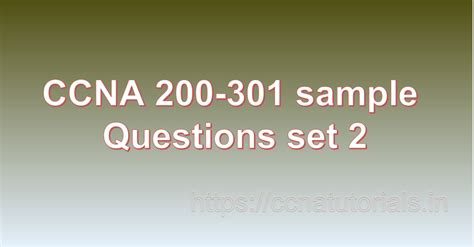 CCNA Sample Questions Set 2 CCNA TUTORIALS