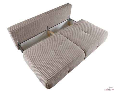 Nowoczesna Sofa Prążkowana Z Funkcją Spania Emmar Tkanina Ambience 4
