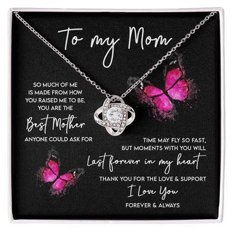 Mom Forever In My Heart Love Knot Necklace
