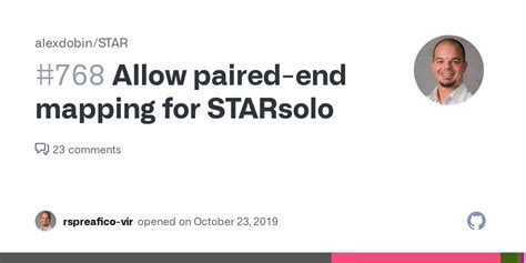allow paired end mapping for starsolo · issue 768 · alexdobin star