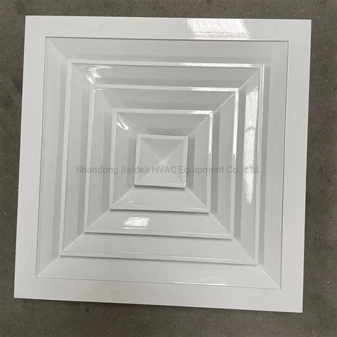 Aluminum Ceiling Hvac 4 Way Supply Air Diffuser Conditioning Adjustable