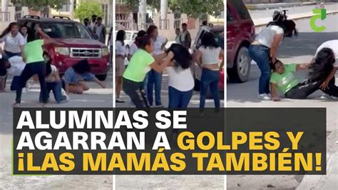 Alumnas se agarran a golpes y las mamás también
