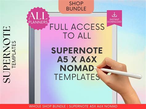 whole shop access for supernote nomad a5x a6x supernote templates