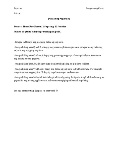 Outline Reporting Pdf