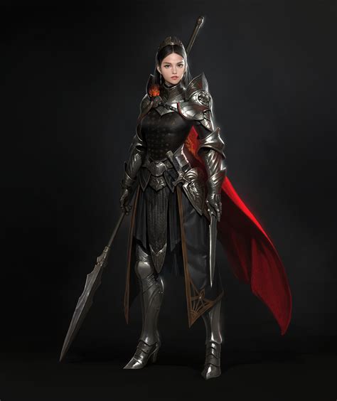 Cape Armor Weapon Women Goo Jjang Drawing Spear Knight Steel Hd Phone Wallpaper Rare