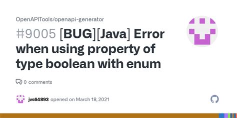 Bug Java Error When Using Property Of Type Boolean With Enum · Issue