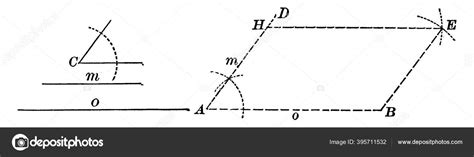 Two Parallel Lines Sides Given Dotted Parallelogram Vintage Line