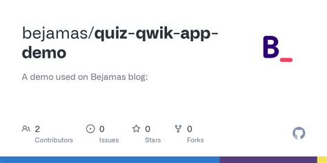 Github Bejamas Quiz Qwik App Demo A Demo Used On Bejamas Blog